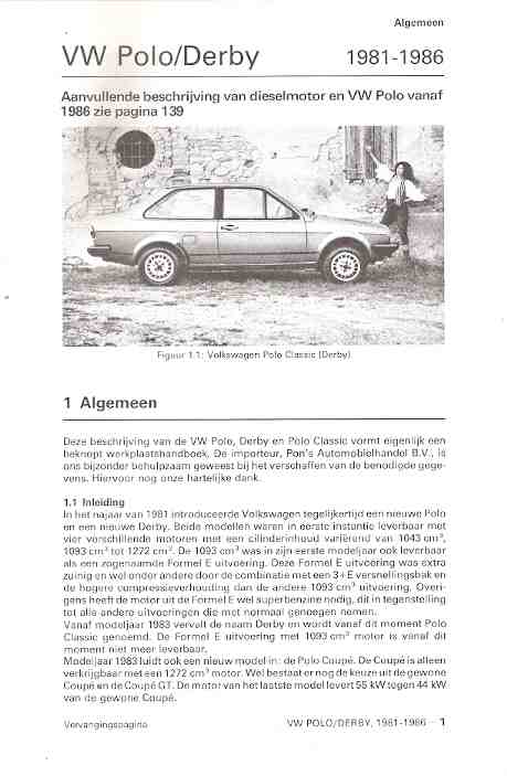 VW Polo/Derby, 1981 - 1990 - Frenky Autodokumentatie